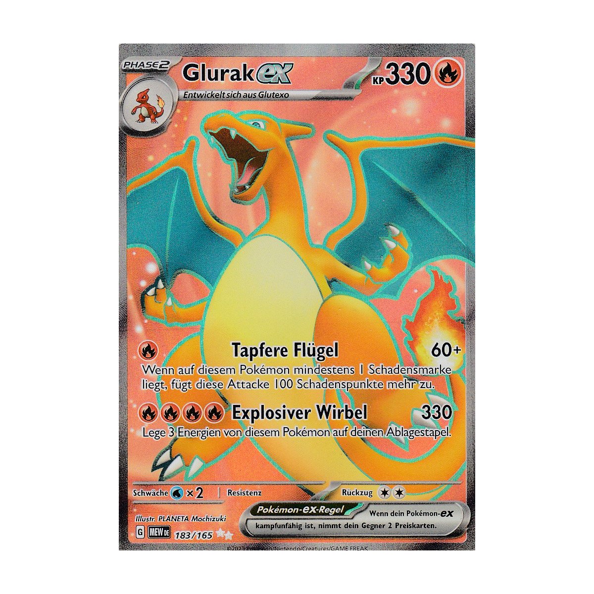 Glurak ex 183/165 Fullart MEW 151 Pokemon Karte günstig kaufen