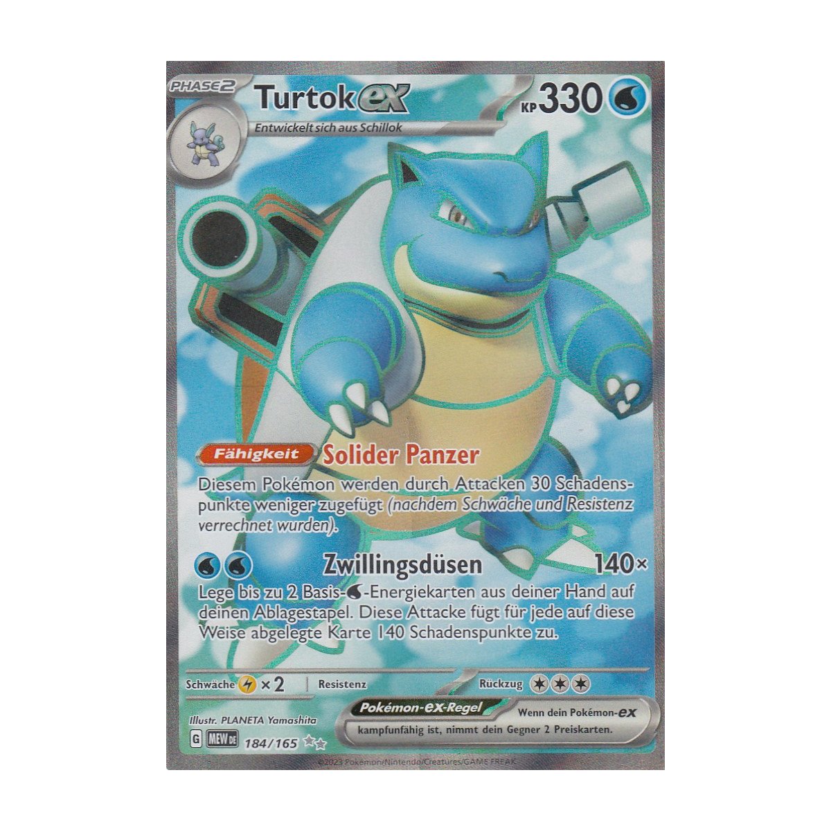 Turtok ex 184/165 Fullart MEW 151 Pokemon Karte günstig kaufen
