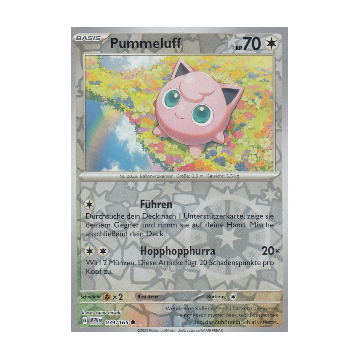 Pummeluff 039/165 REVERSE HOLO MEW 151 Pokemon Karte kaufen