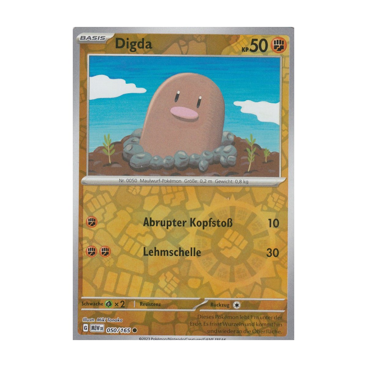 Digda 050/165 REVERSE HOLO MEW 151 Pokemon Karte günstig kaufen