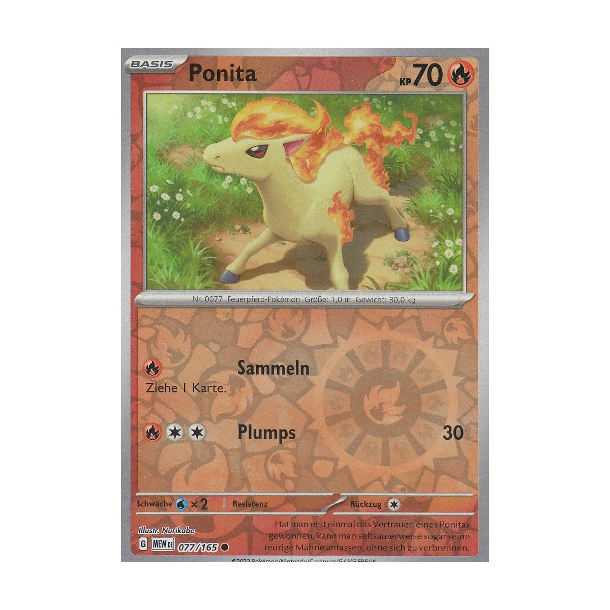 Ponita 077/165 REVERSE HOLO MEW 151 Pokemon Karte günstig kaufen