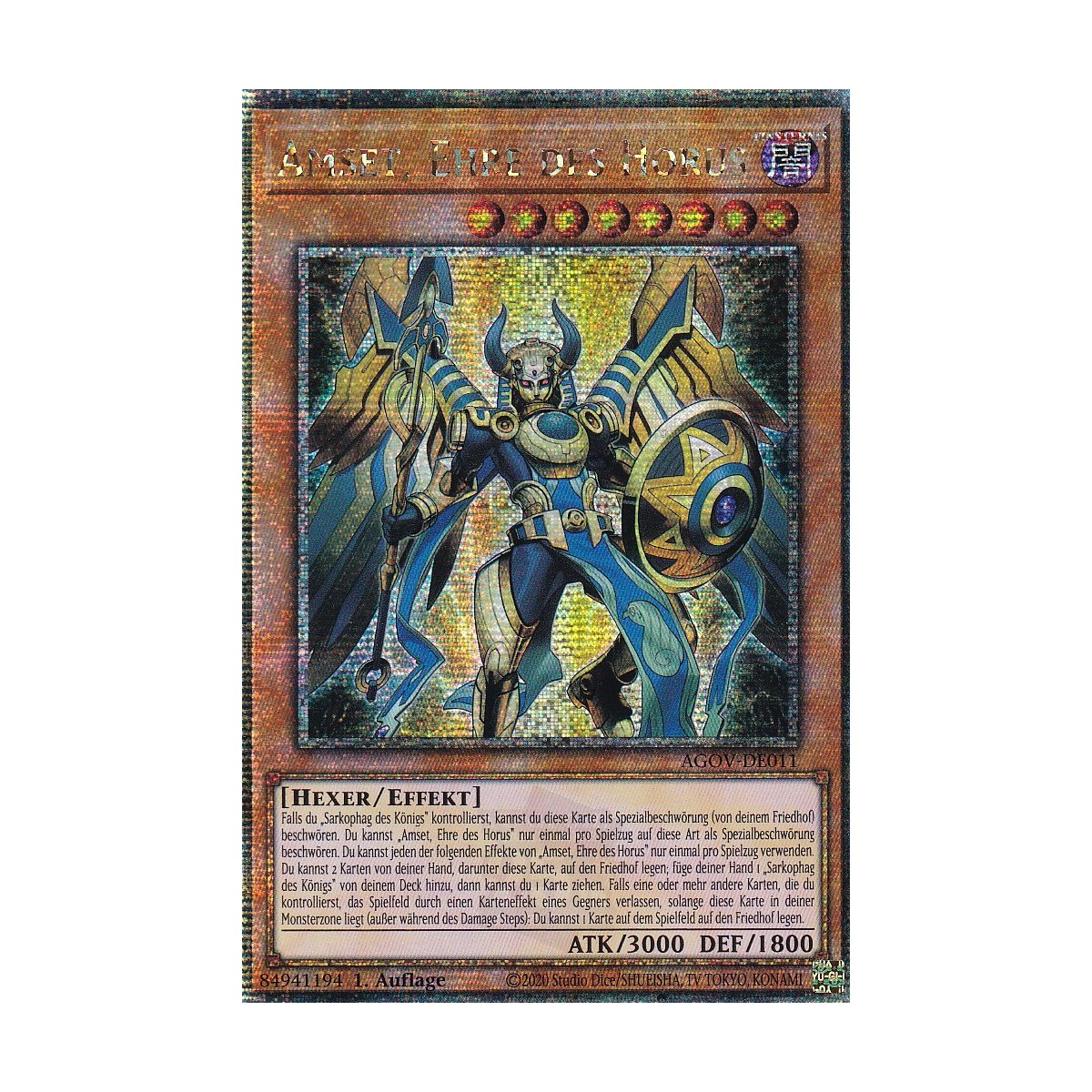 Amset, Ehre des Horus (Quarter Century Secret Rare) AGOV-DE011-Quarter-Century-Secret-Rare Age ...
