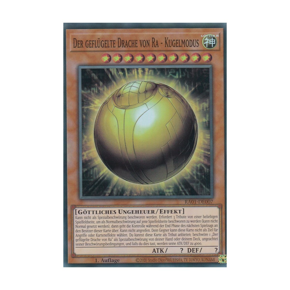 Der geflügelte Drache von Ra- Kugelmodus V.7 (Ultimate Rare) RA01-DE007 ...