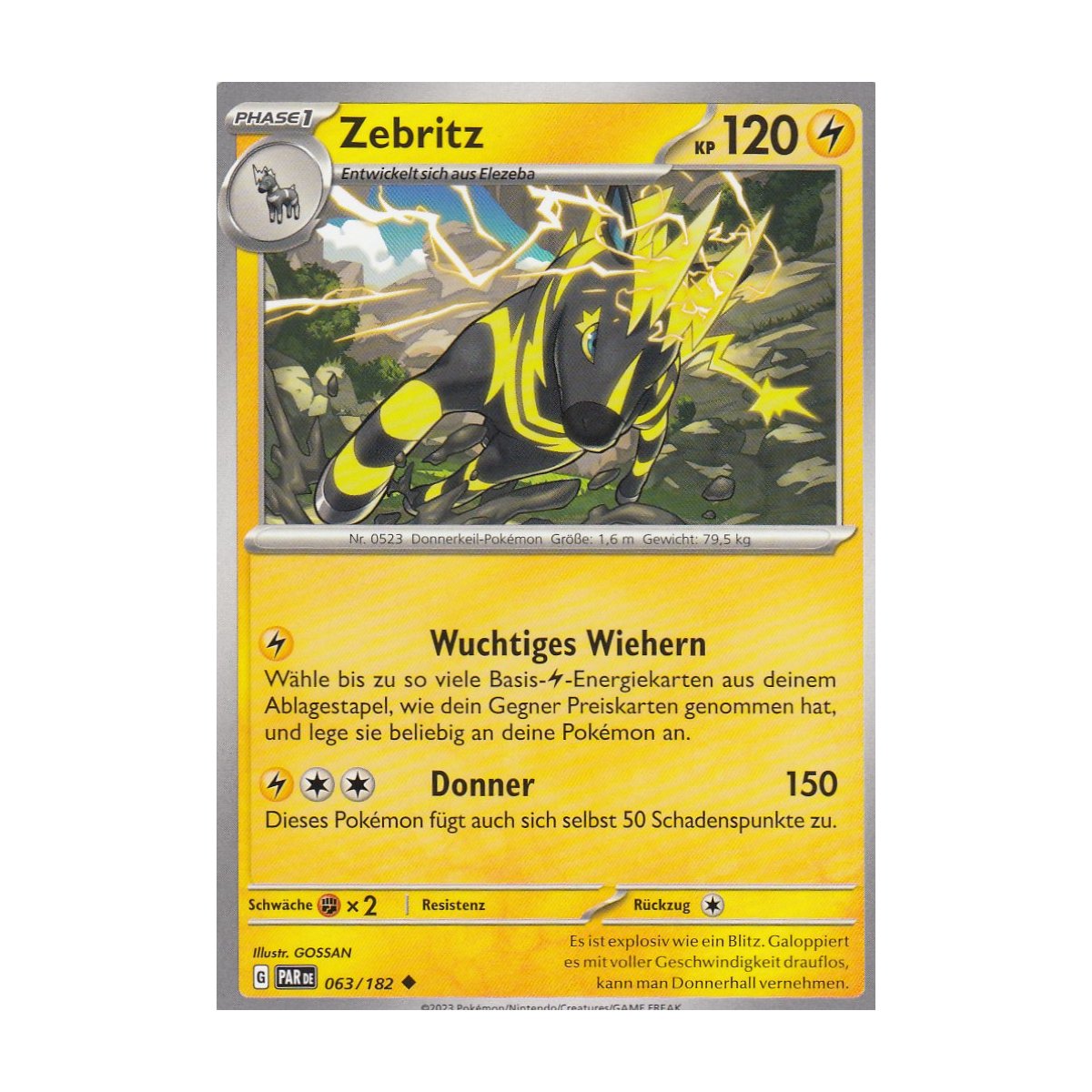 Zebritz 063/182 Paradoxrift Pokemon Karte günstig kaufen
