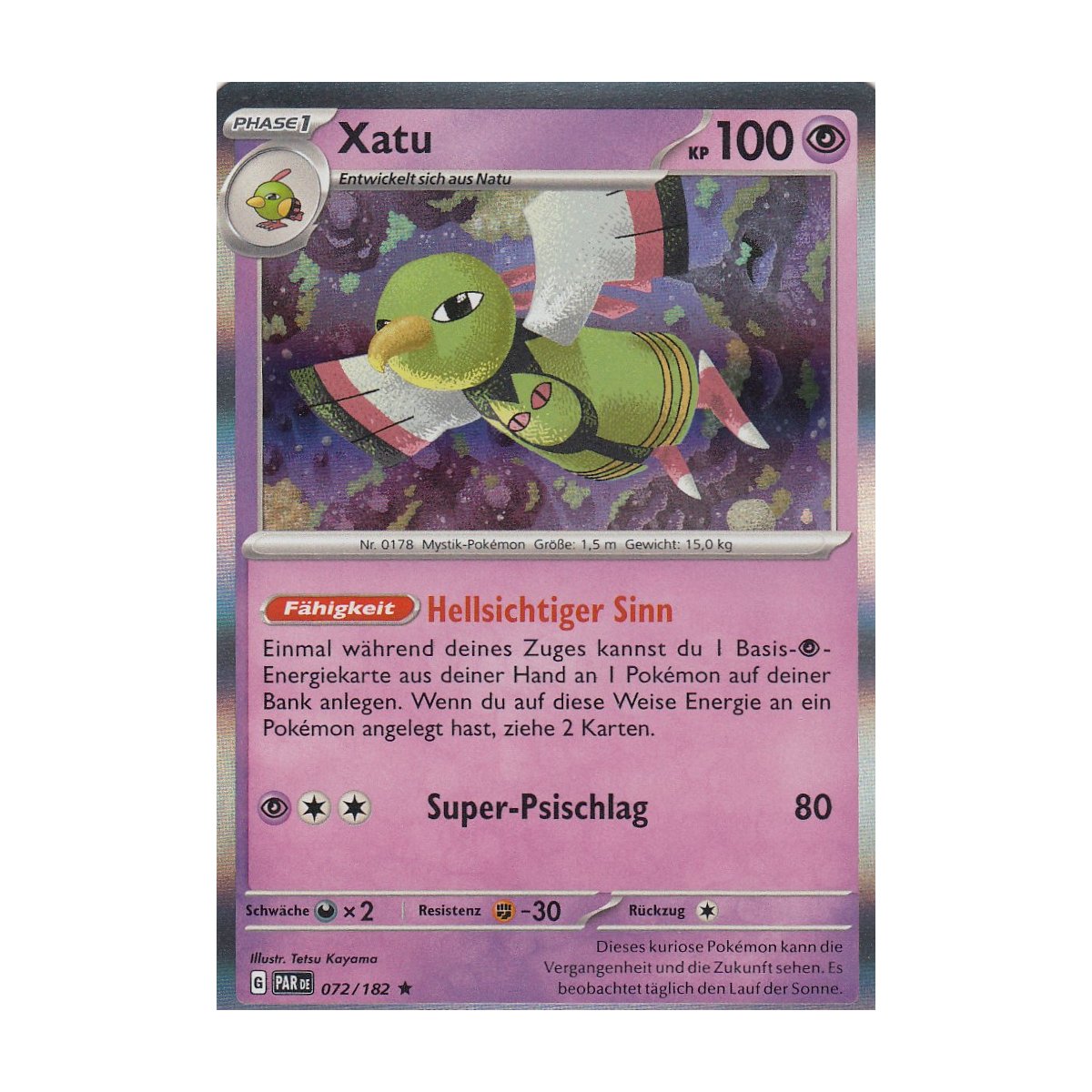 Xatu 072/182 Holo Paradoxrift Pokemon Karte günstig kaufen