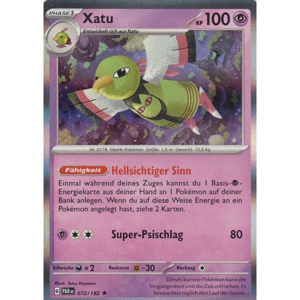 Xatu 072/182 Holo Paradoxrift Pokemon Karte günstig kaufen