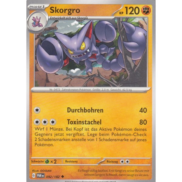 Skorgro 092/182 Paradoxrift Pokemon Karte günstig kaufen