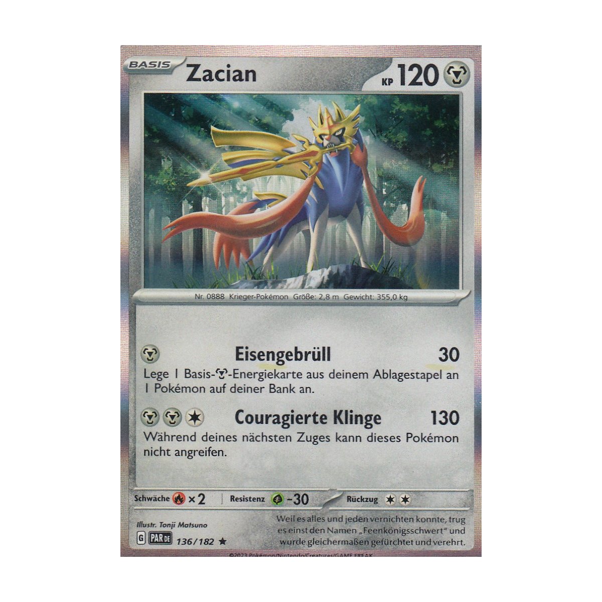 Zacian 136/182 Holo Paradoxrift Pokemon Karte günstig kaufen