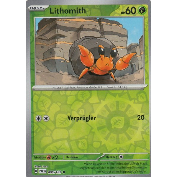 Lithomith 006/182 REVERSE HOLO Paradoxrift Pokemon Karte kaufen