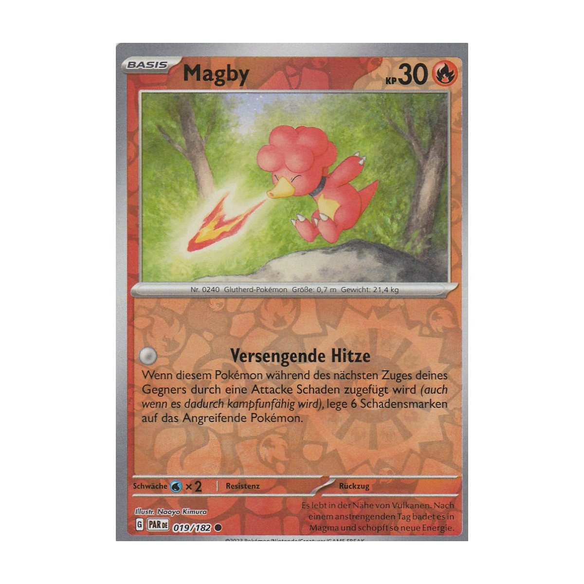 Magby 019/182 REVERSE HOLO Paradoxrift Pokemon Karte kaufen