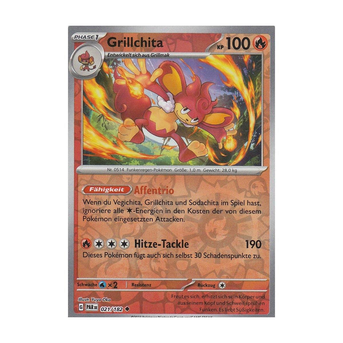 Grillchita 021/182 REVERSE HOLO Paradoxrift Pokemon Karte kaufen