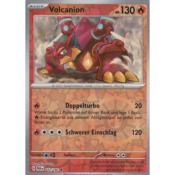 Volcanion 022/182 Holo REVERSE HOLO Paradoxrift Pokemon Karte kaufen