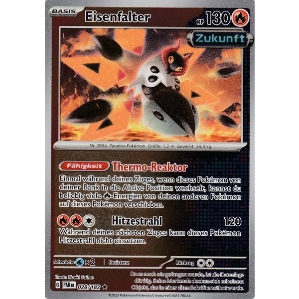 Eisenfalter 028/182 Holo REVERSE HOLO Paradoxrift Pokemon Karte kaufen