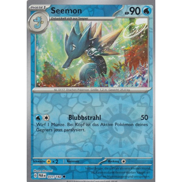 Seemon 031/182 REVERSE HOLO Paradoxrift Pokemon Karte kaufen