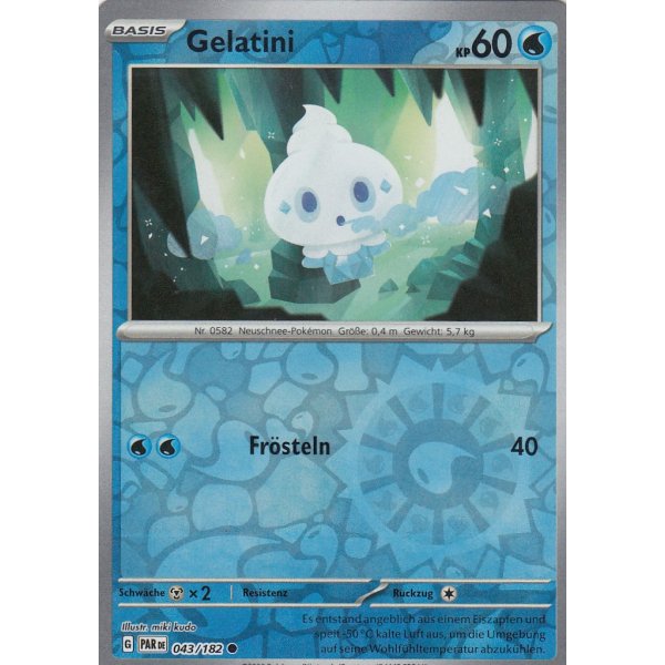Gelatini 043/182 REVERSE HOLO Paradoxrift Pokemon Karte kaufen