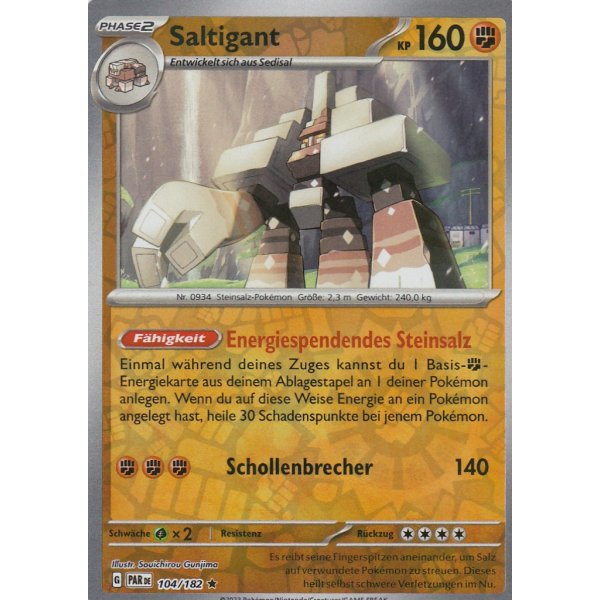 Saltigant 104/182 Holo REVERSE HOLO Paradoxrift Pokemon Karte kaufen
