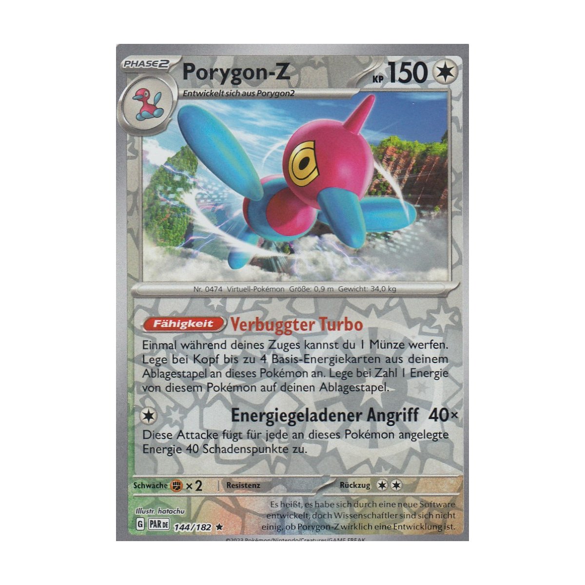 Porygon-Z 144/182 Holo REVERSE HOLO Paradoxrift Pokemon Karte kaufen