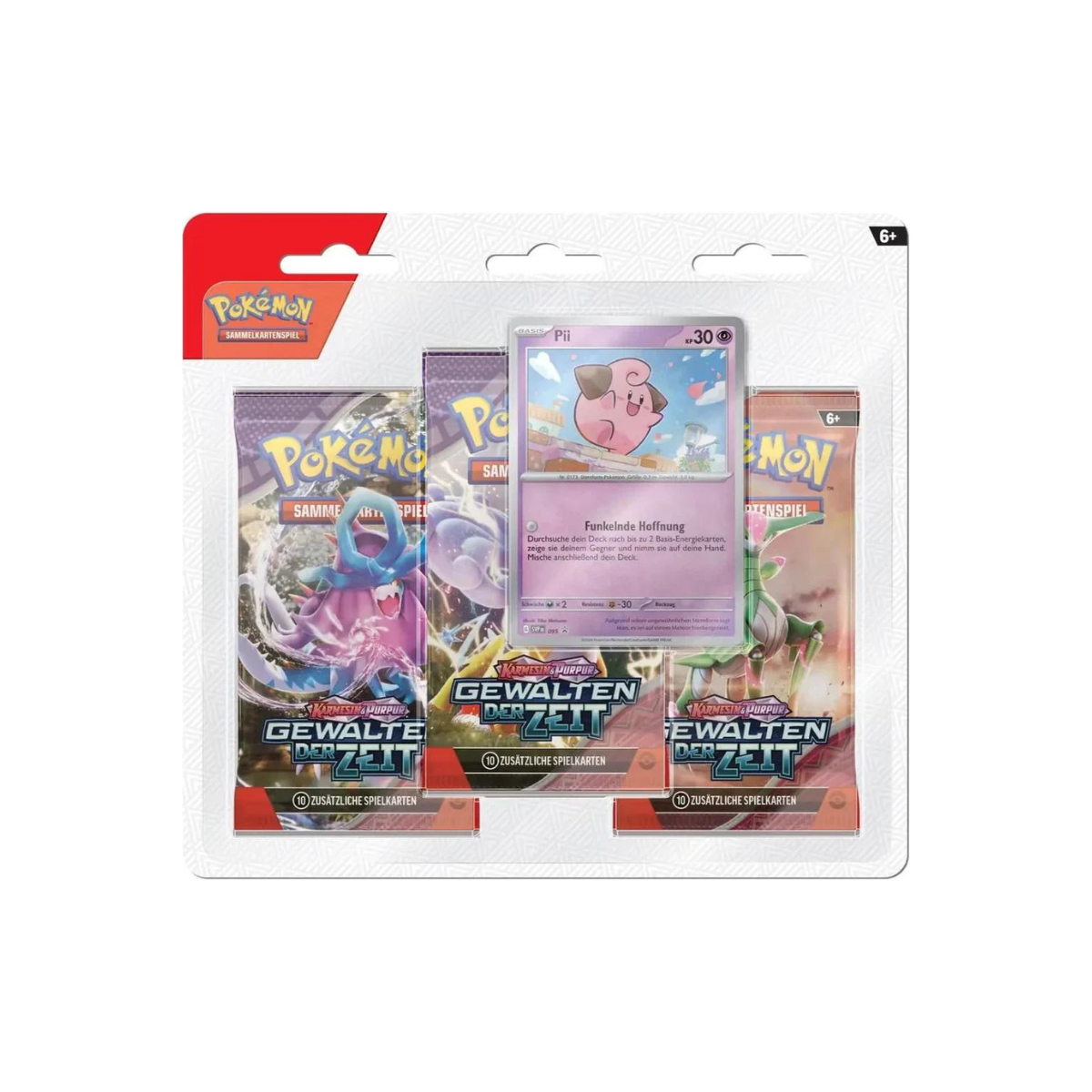 Karmesin & Purpur Gewalten der Zeit 3-Pack Blister - Pii Pokemon kaufen