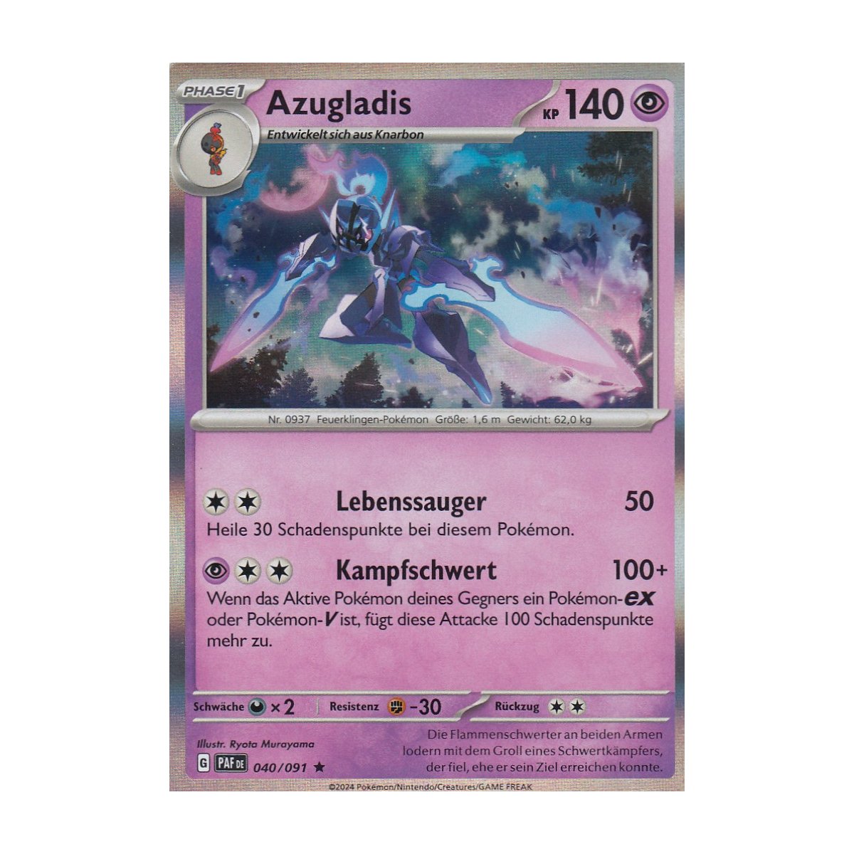 Azugladis 040/091 Holo Paldeas Schicksale Pokemon Karte kaufen