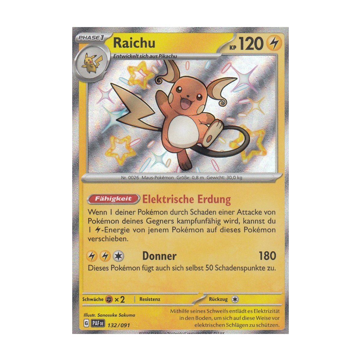 Raichu 132/091 Shiny Paldeas Schicksale Pokemon Karte kaufen