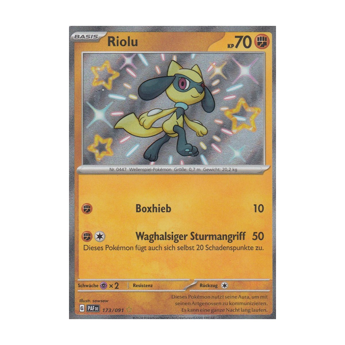Riolu 173/091 Shiny Paldeas Schicksale Pokemon Karte kaufen