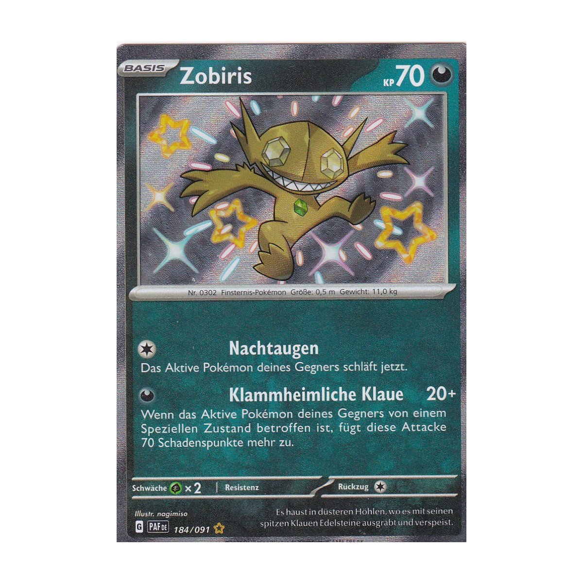 Zobiris 184/091 Shiny Paldeas Schicksale Pokemon Karte kaufen