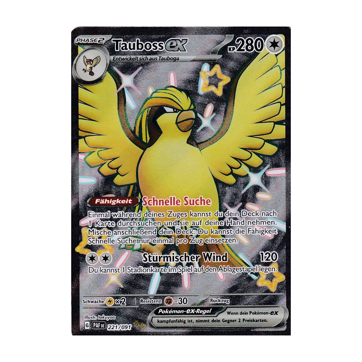 Tauboss-ex 221/091 Shiny Fullart Paldeas Schicksale Pokemon Karte kaufen
