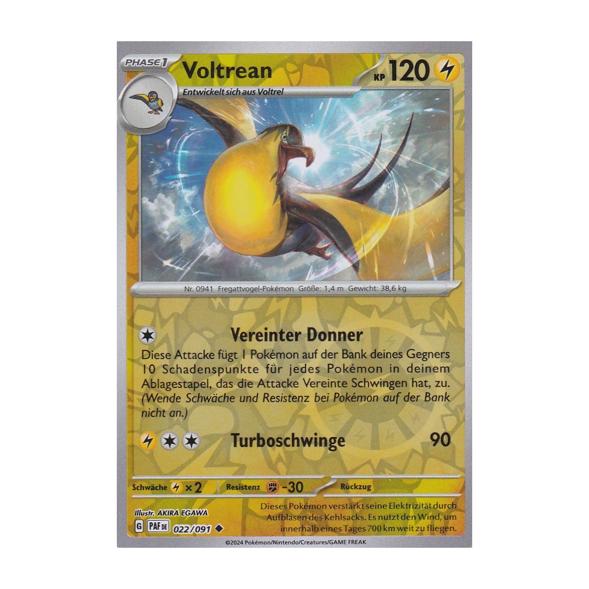 Voltrean 022/091 REVERSE HOLO Paldeas Schicksale Pokemon Karte kaufen