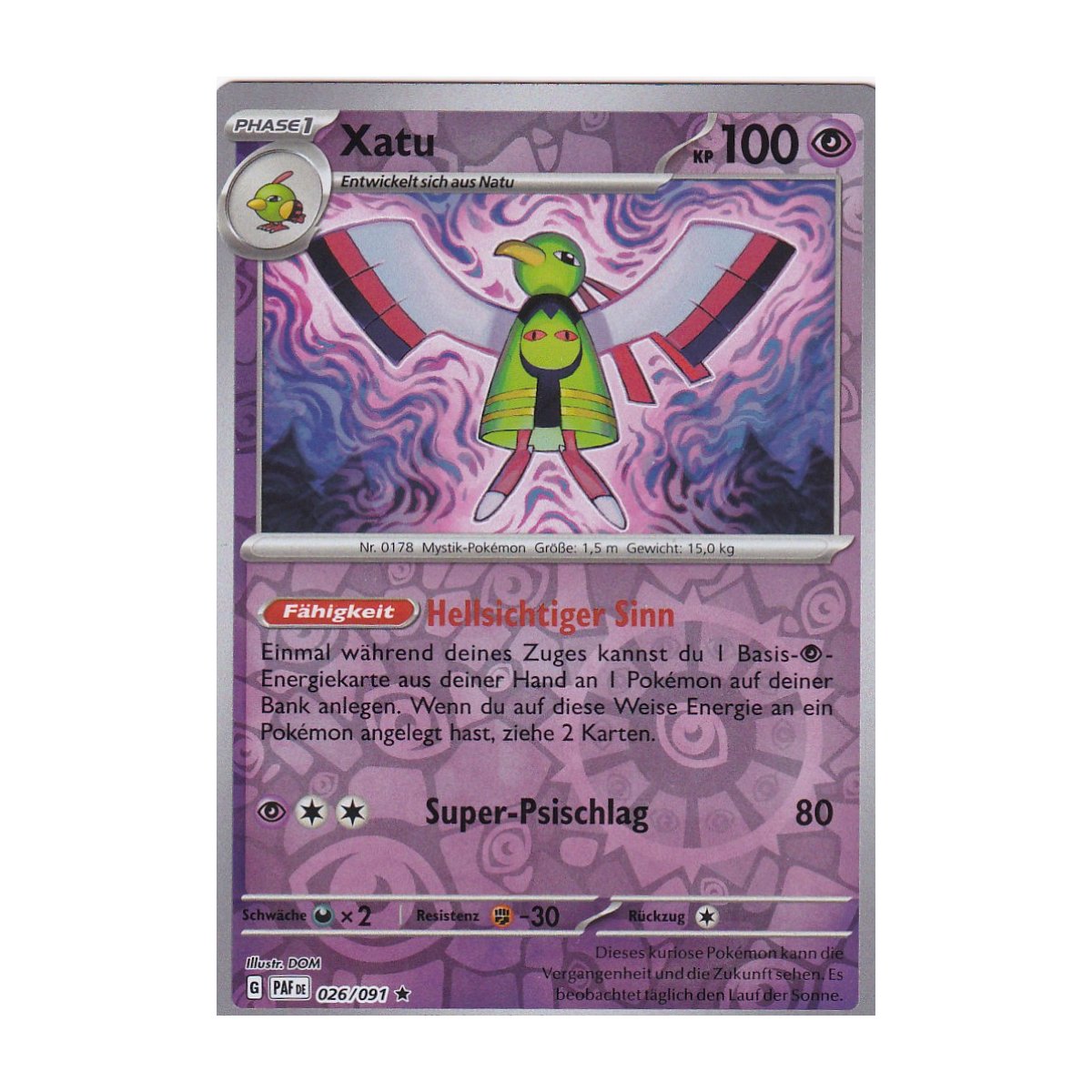 Xatu 026/091 REVERSE HOLO Paldeas Schicksale Pokemon Karte kaufen