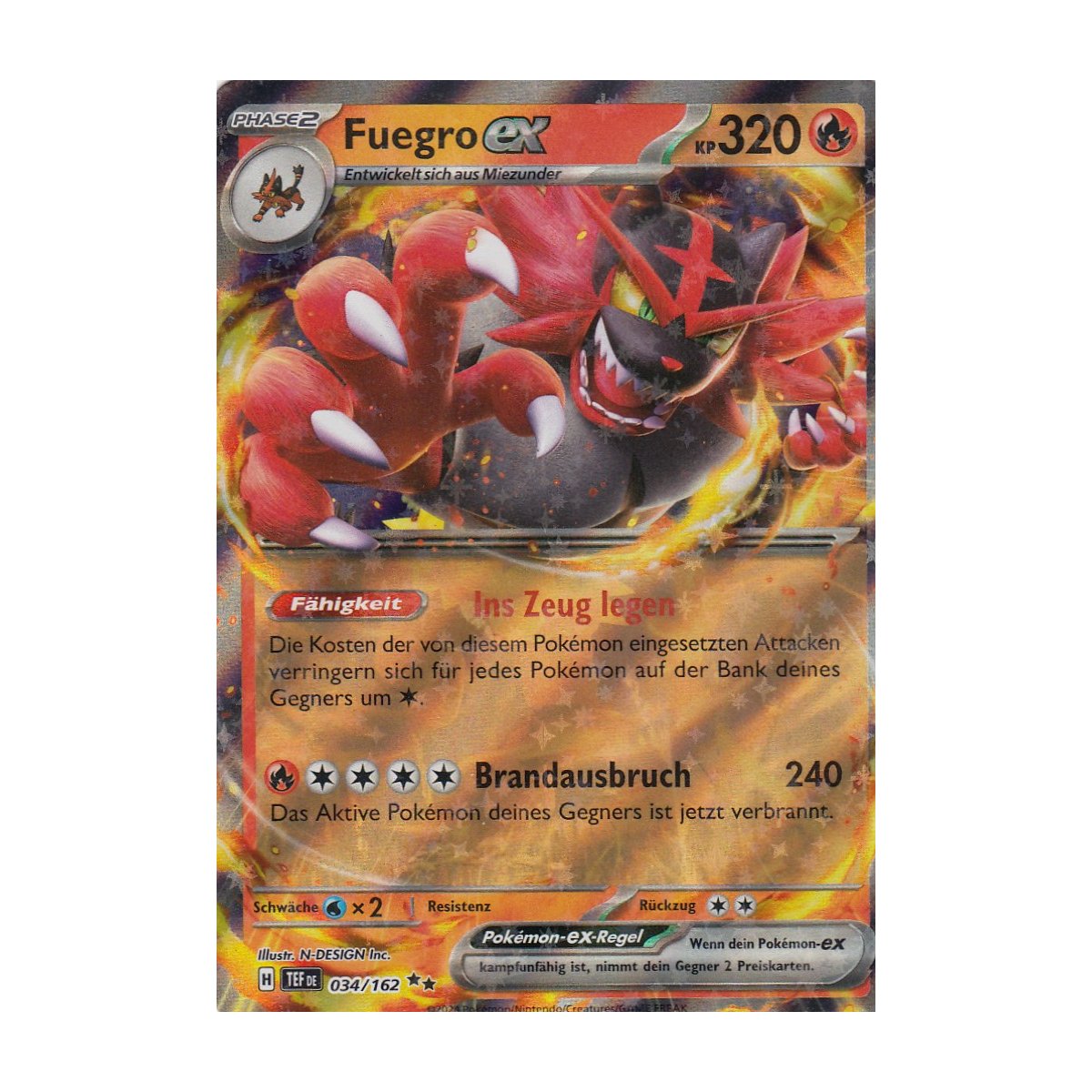 Fuegro-ex 034/162 Gewalten der Zeit Pokemon Karte günstig kaufen