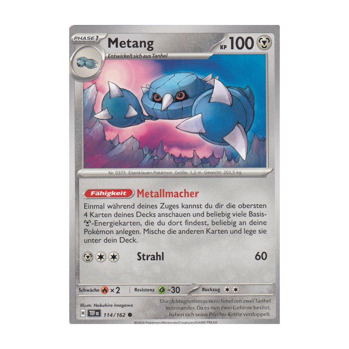 Metang 114/162 Gewalten der Zeit Pokemon Karte günstig kaufen