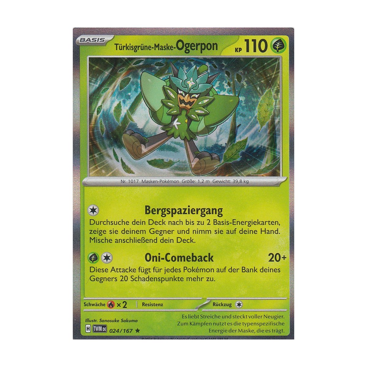 Türkisgrüne-Maske-Ogerpon 024/167 Holo Maskerade im Zwielicht Pokemon ...