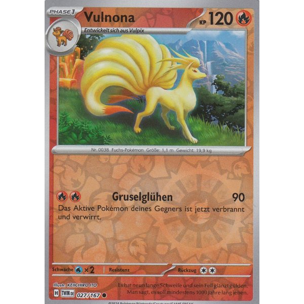 Vulnona 027/167 REVERSE HOLO Maskerade im Zwielicht Pokemon Karte kaufen