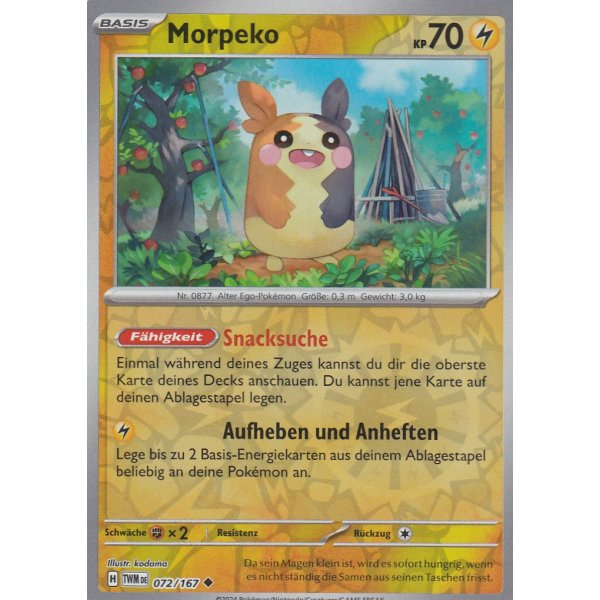 Morpeko 072/167 REVERSE HOLO Maskerade im Zwielicht Pokemon Karte kaufen