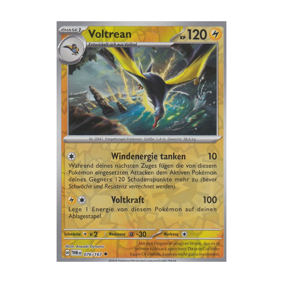 Voltrean 076/167 REVERSE HOLO Maskerade im Zwielicht Pokemon Karte kaufen