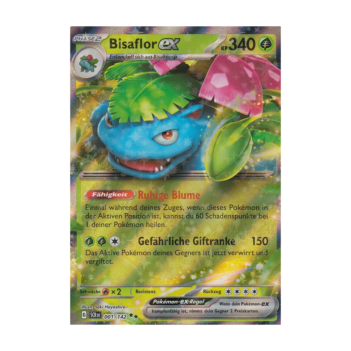 Bisaflor-ex 001/142 Stellarkrone Pokemon Karte günstig kaufen