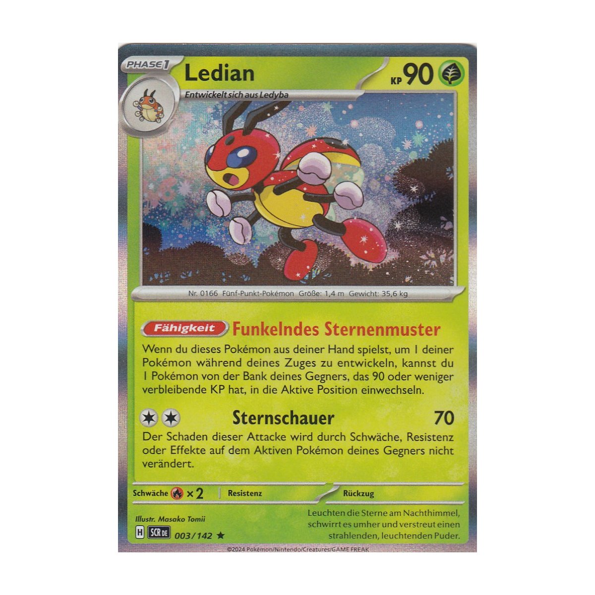Ledian 003/142 Holo Stellarkrone Pokemon Karte günstig kaufen