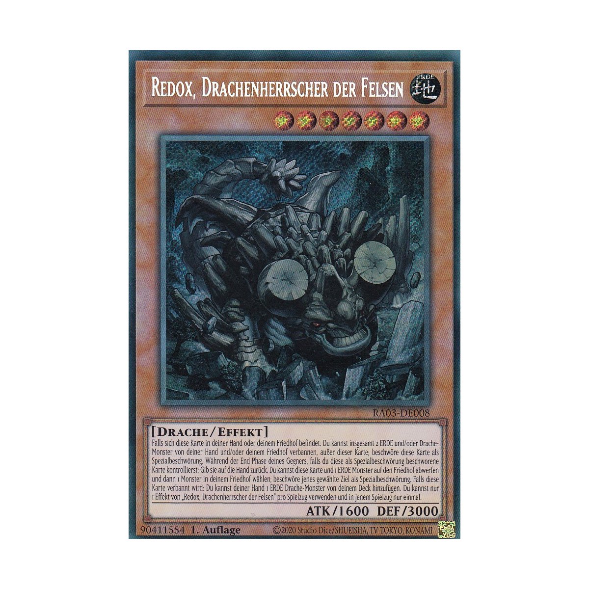 Redox, Drachenherrscher der Felsen RA03-DE008 (Platinum Secret Rare ...
