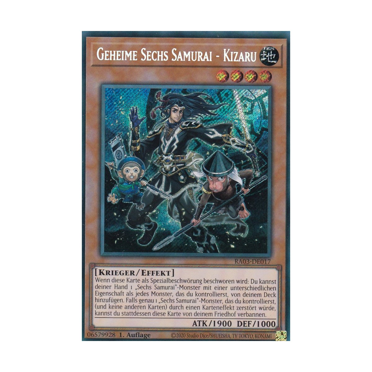 Geheime Sechs Samurai - Kizaru RA03-DE017 (Quarter Century Secret Rare ...