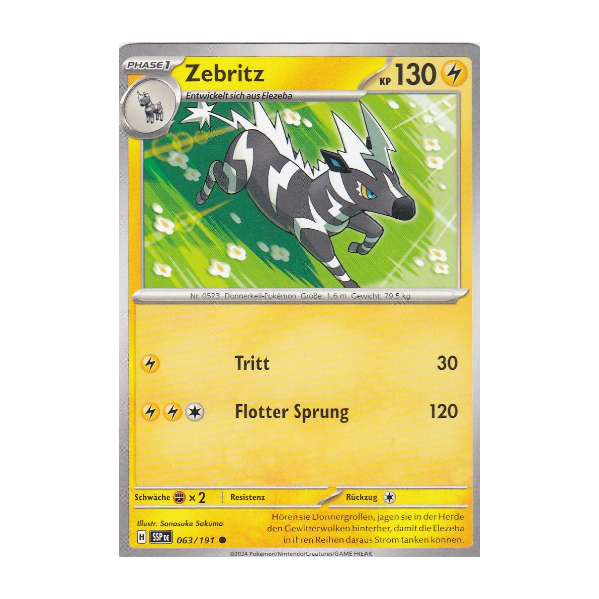 Zebritz 063/191 Stürmische Funken Pokemon Karte günstig kaufen