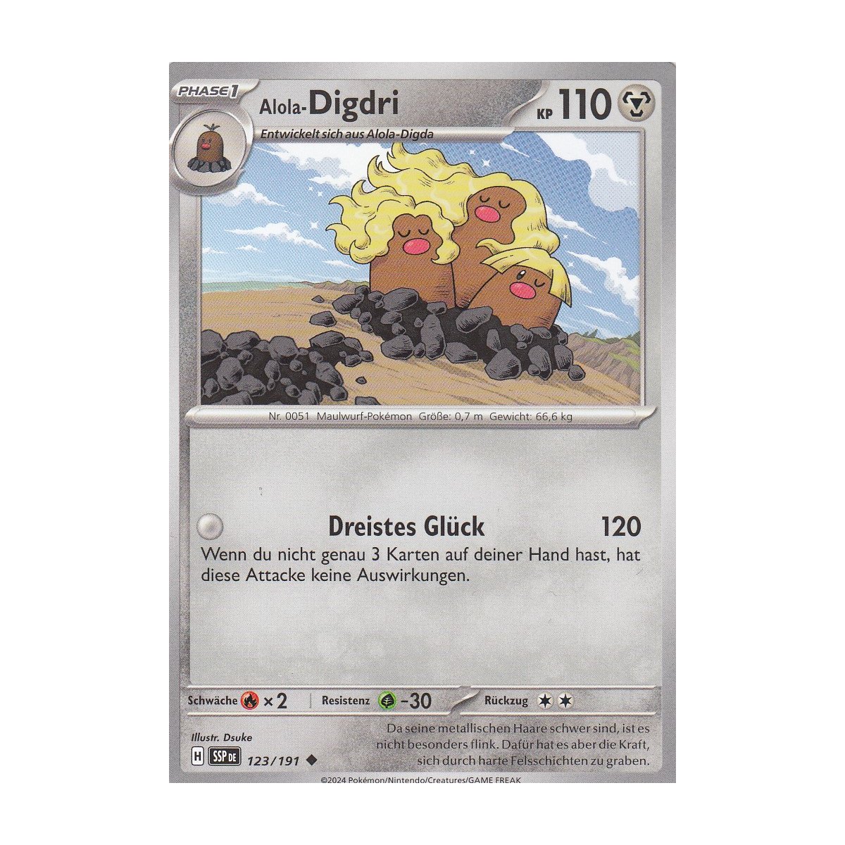 Alola-Digdri 123/191 Stürmische Funken Pokemon Karte kaufen