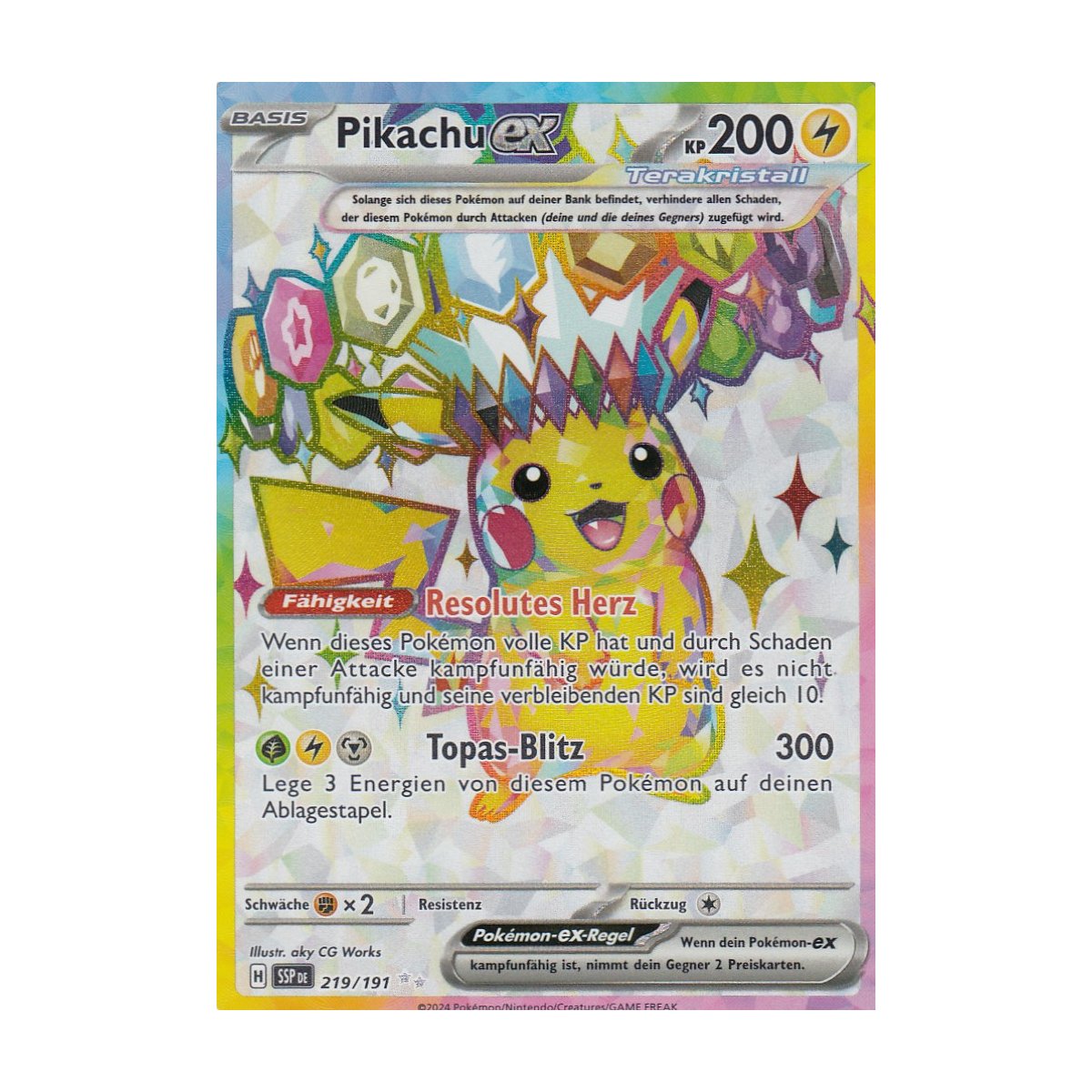 Pikachu-ex 219/191 Stürmische Funken Pokemon Karte günstig kaufen