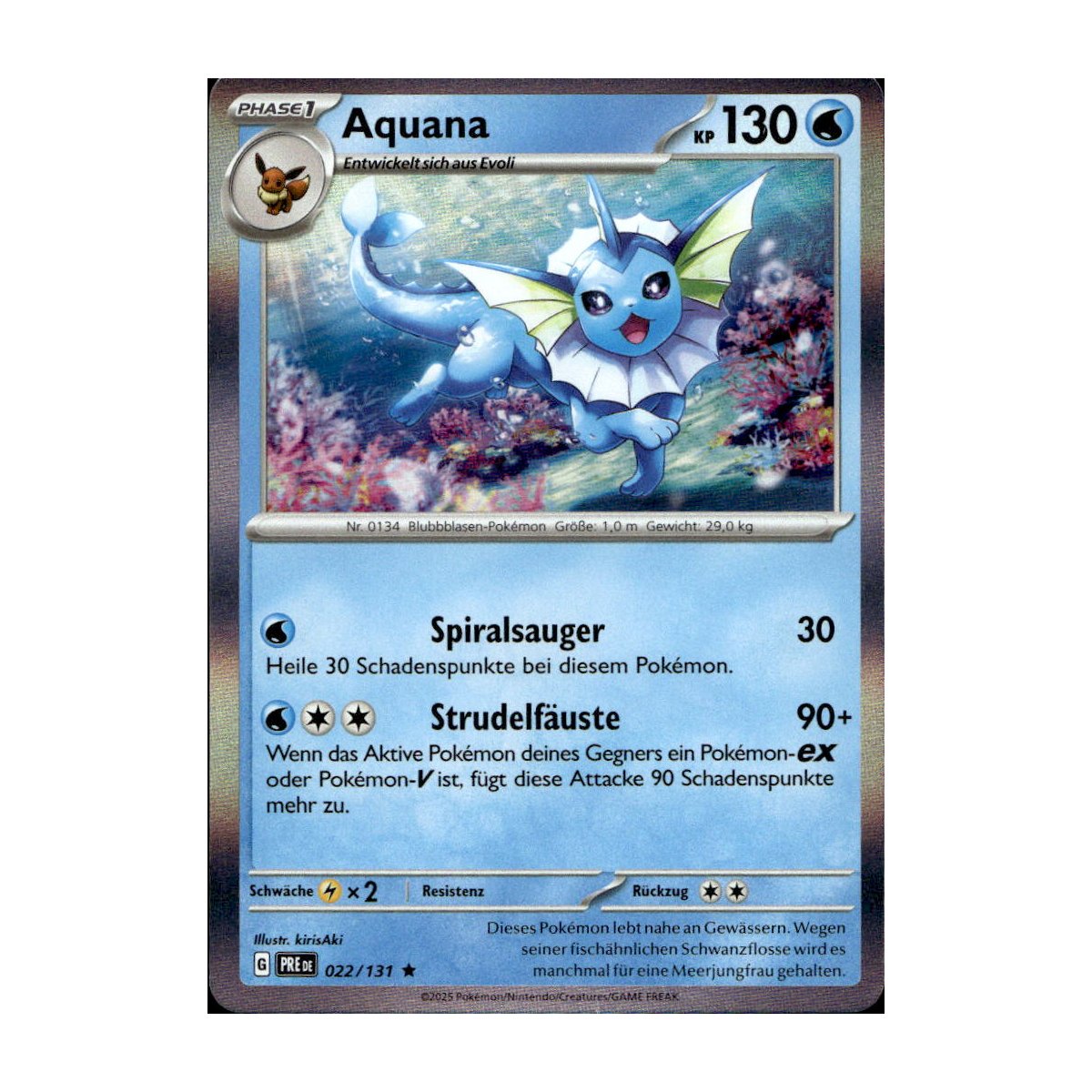 Aquana 022/131 Holo Prismatische Entwicklungen Pokemon Karte kaufen