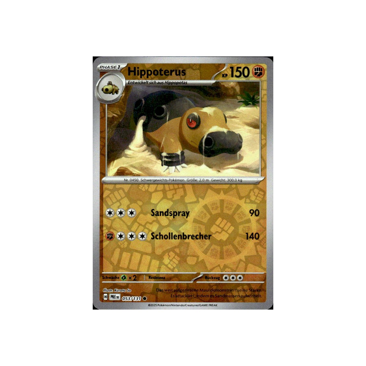 Hippoterus 053/131 REVERSE HOLO Prismatische Entwicklungen Pokemon ...