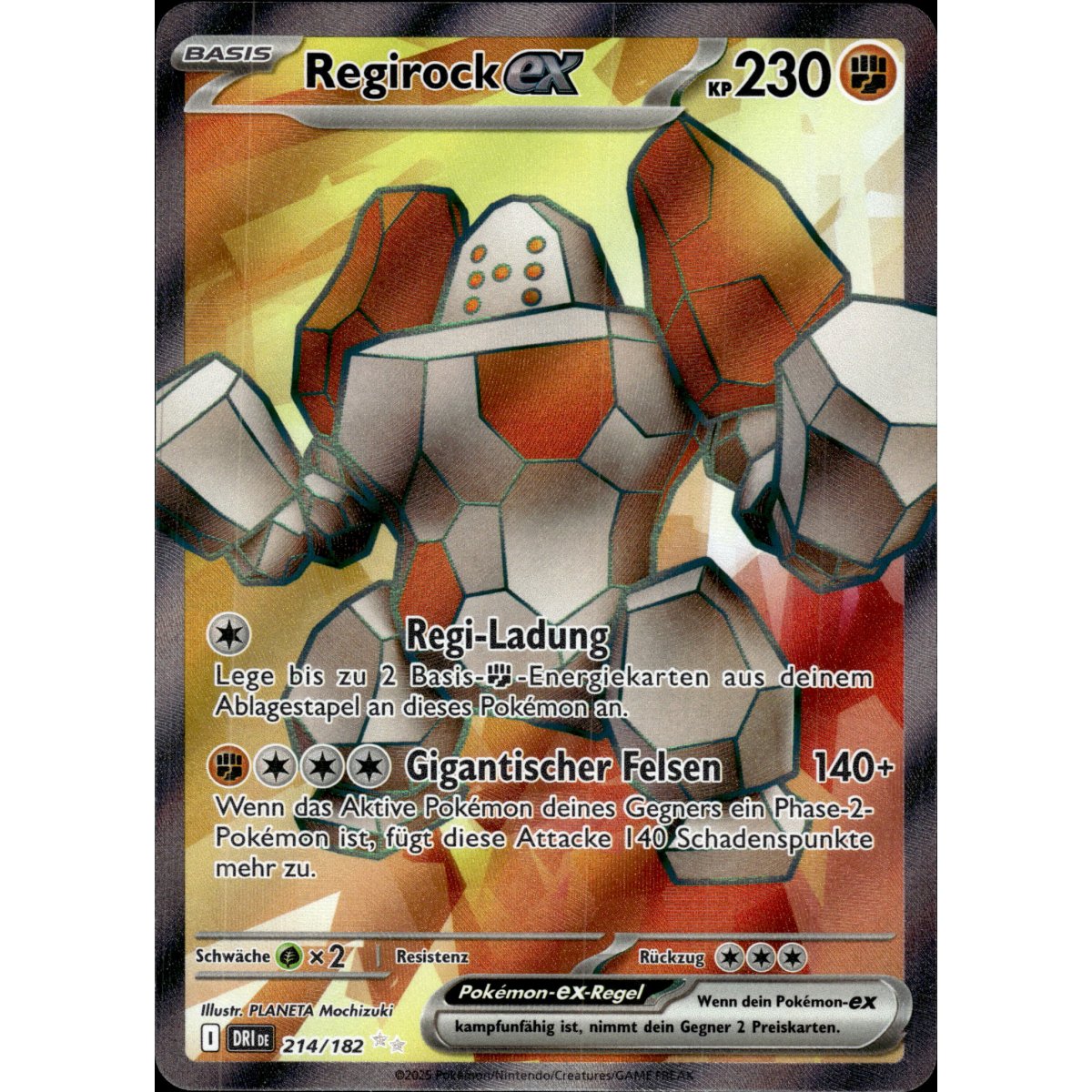 Regirock-ex 214/182 Ewige Rivalen Pokemon Karte günstig kaufen