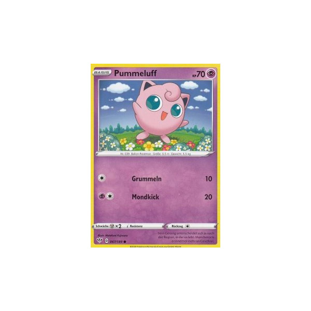Pummeluff 067/189 Flammende Finsternis Pokemon Karte kaufen