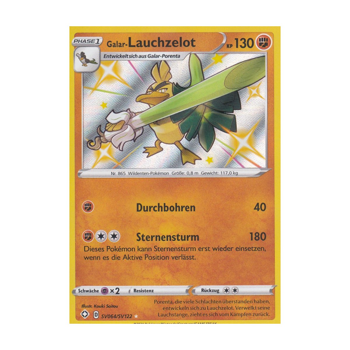Galar-Lauchzelot SV064/SV122 SHINY Glänzendes Schicksal Pokemon Karte ...