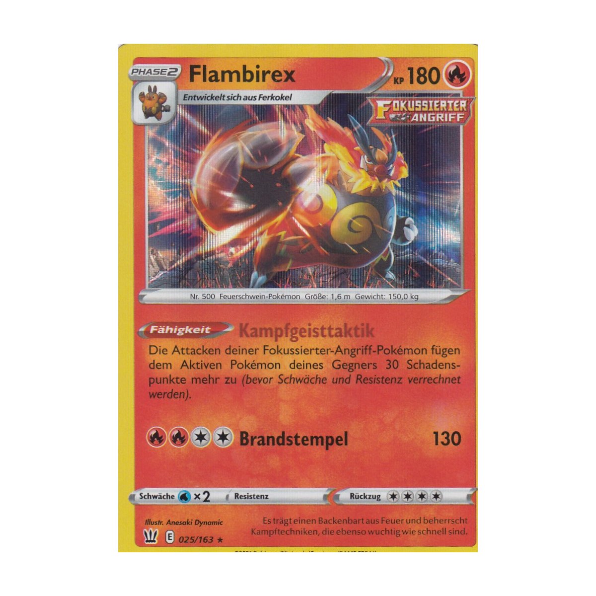 Flambirex 025/163 HOLO Kampfstile Pokemon Karte günstig kaufen