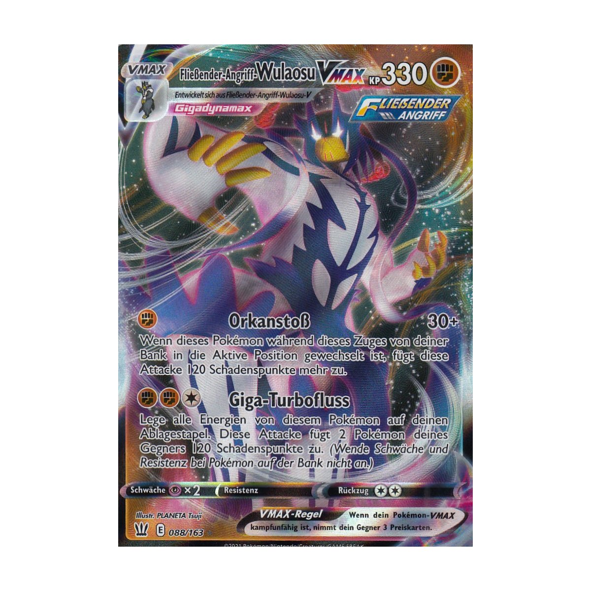 Fließender-Angriff-Wulaosu-VMAX 088/163 FULLART Kampfstile Pokemon ...