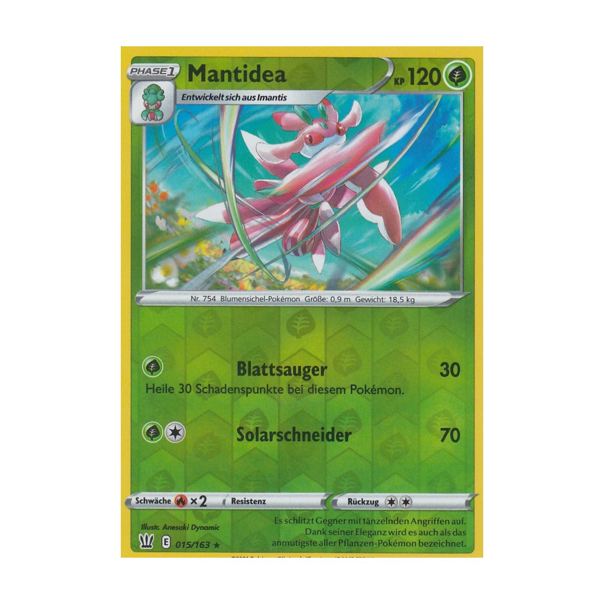 Mantidea 015/163 REVERSE HOLO Kampfstile Pokemon Karte kaufen